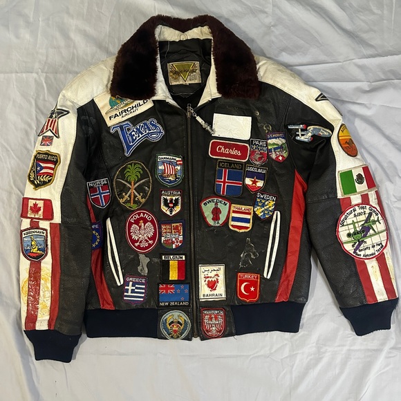 phase 2 | Jackets & Coats | Phase 2 Leather Jacket American Flags Usa ...